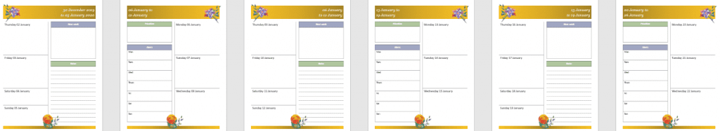 2020 Weekly Planner Templates - Createful Journals Your Creative ...