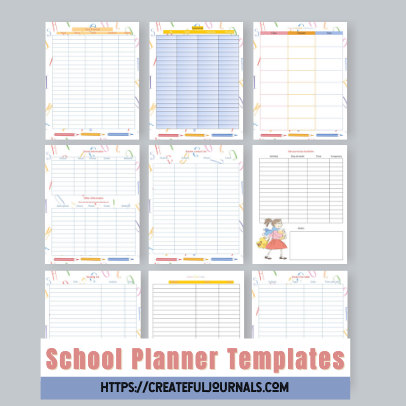 School Planner Templates - Createful Journals Your Creative Inspiration