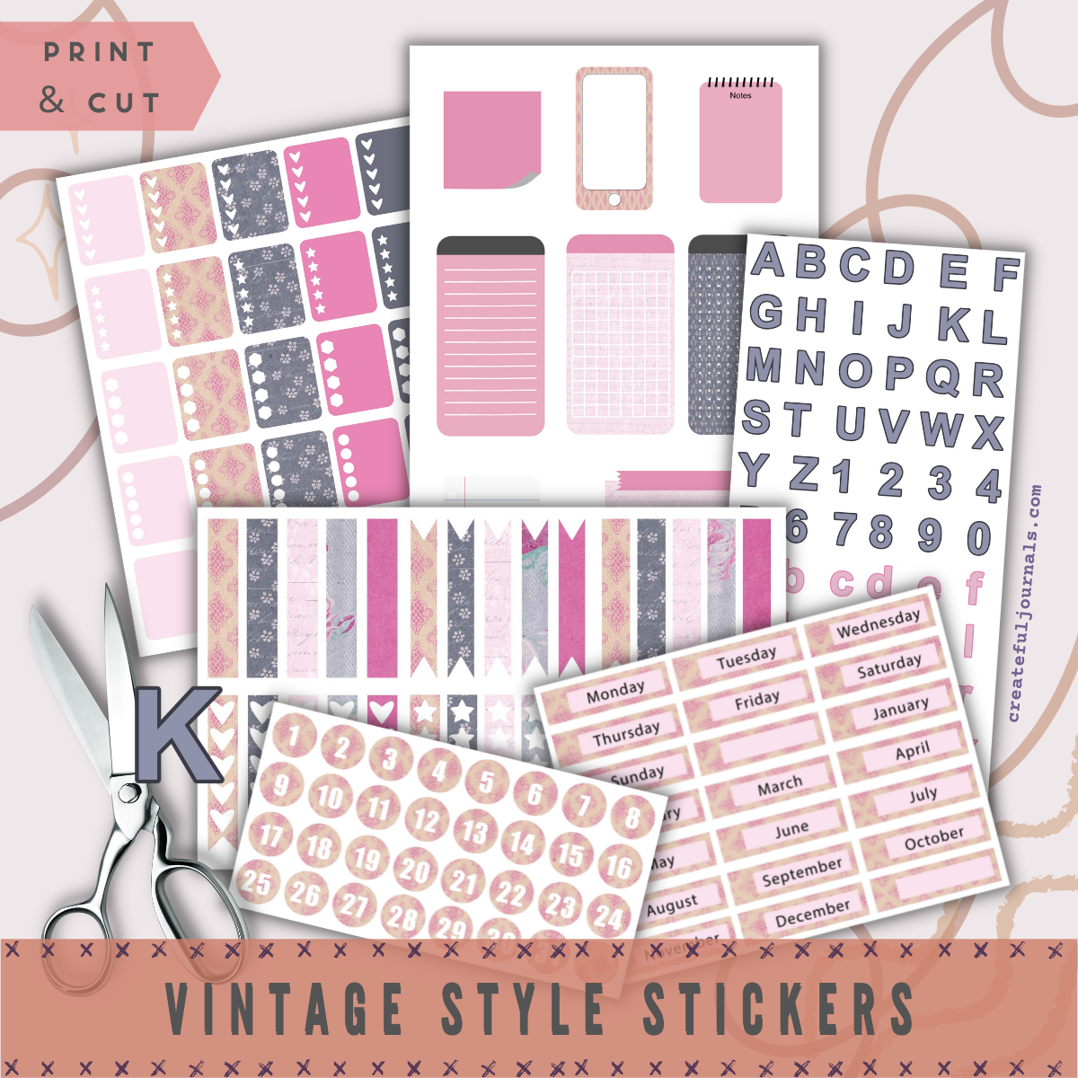 Vintage Planner Pack - Createful Journals Your Creative Inspiration