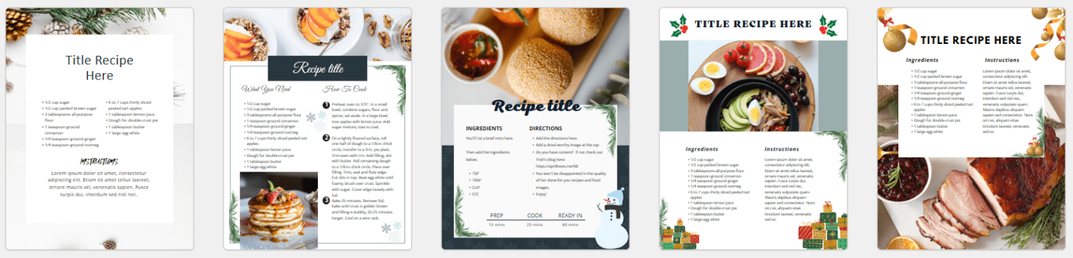Christmas Recipe Templates in Powerpoint and Canva - Createful Journals ...