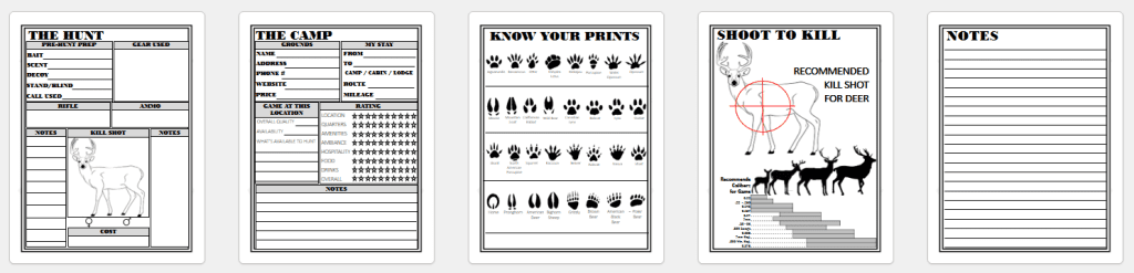 Hunting Log book Journal Template in Canva and Powerpoint - Createful ...