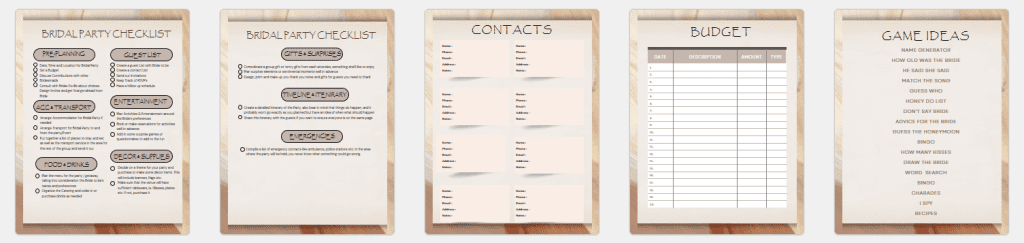 Bridal Shower Templates - Createful Journals Your Creative Inspiration