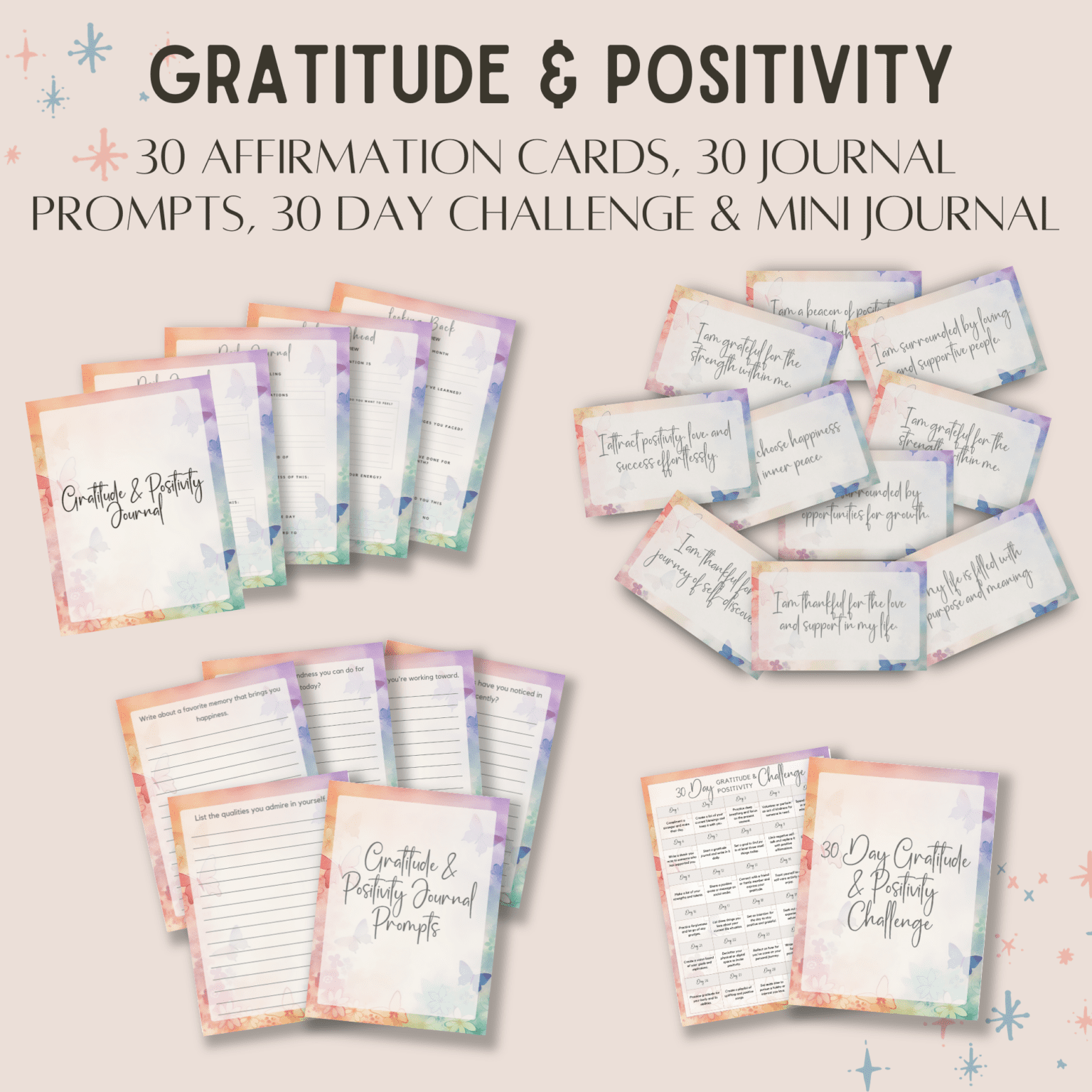 Affirmation and Gratitude PLR Cards - Createful Journals Your Creative Inspiration