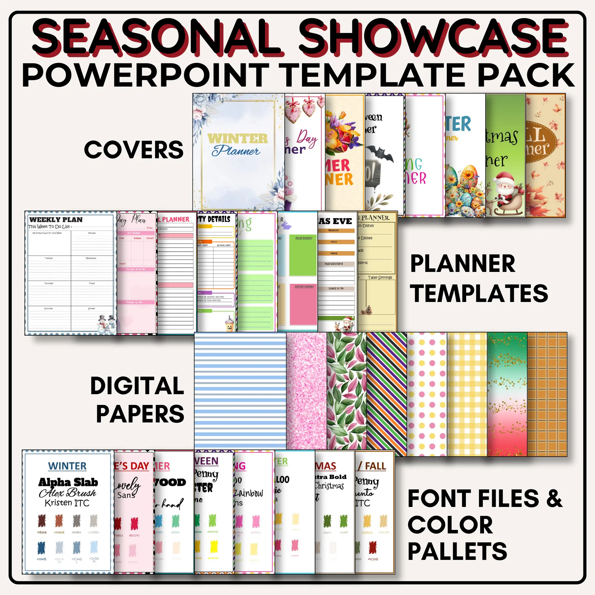 Seasonal Showcase Powerpoint Template Pack - Createful Journals Your ...